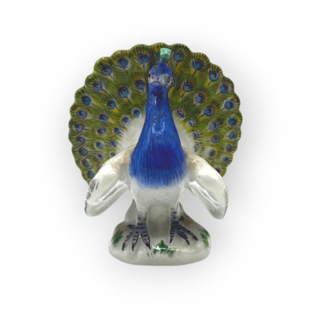 Peacock Model with Blue Crossed Swords from Meissen Porcelain, 1890s ...