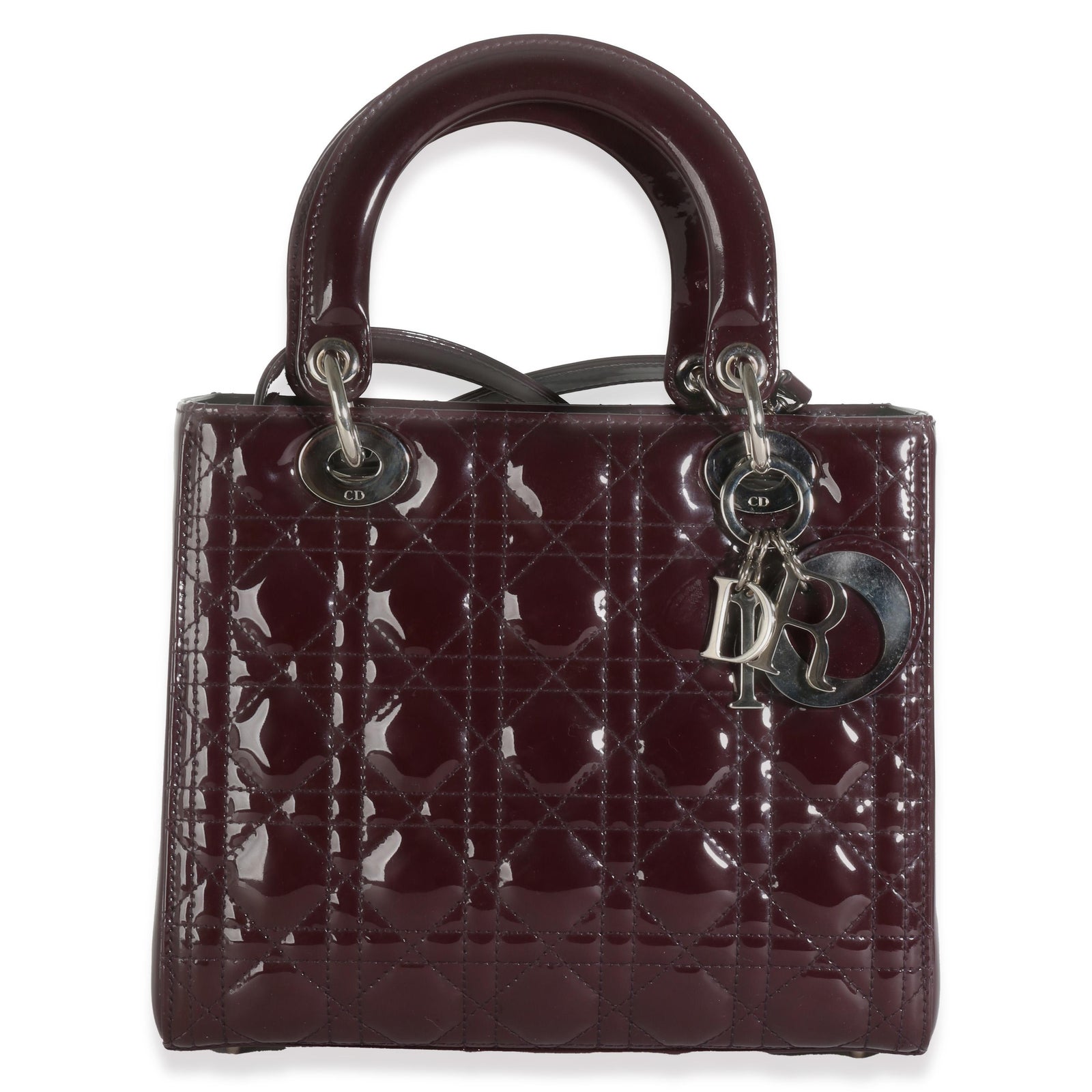 Christian Dior Purple Patent Cannage Medium Lady Dior | Chairish