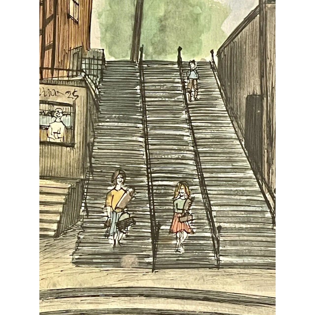 Quebec Break Neck Steps Vintage 1964 Watercolor Modern Framed Painting ...