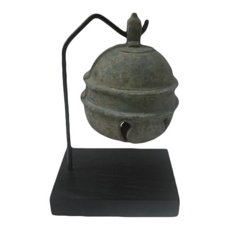 Vintage Temple Bell on Stand | Chairish