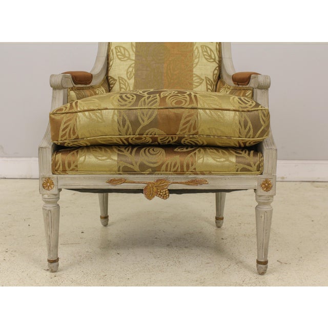 Pair Neoclassical Upholstered Bergere Chairs | Chairish