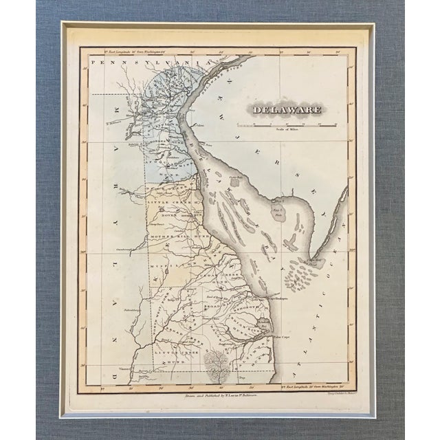 1823 Map of Delaware by Lucas, Framed | Chairish