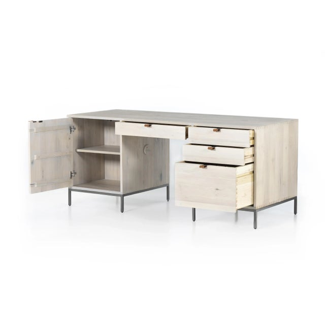 Trey Executive Desk, Dove Poplar | Chairish