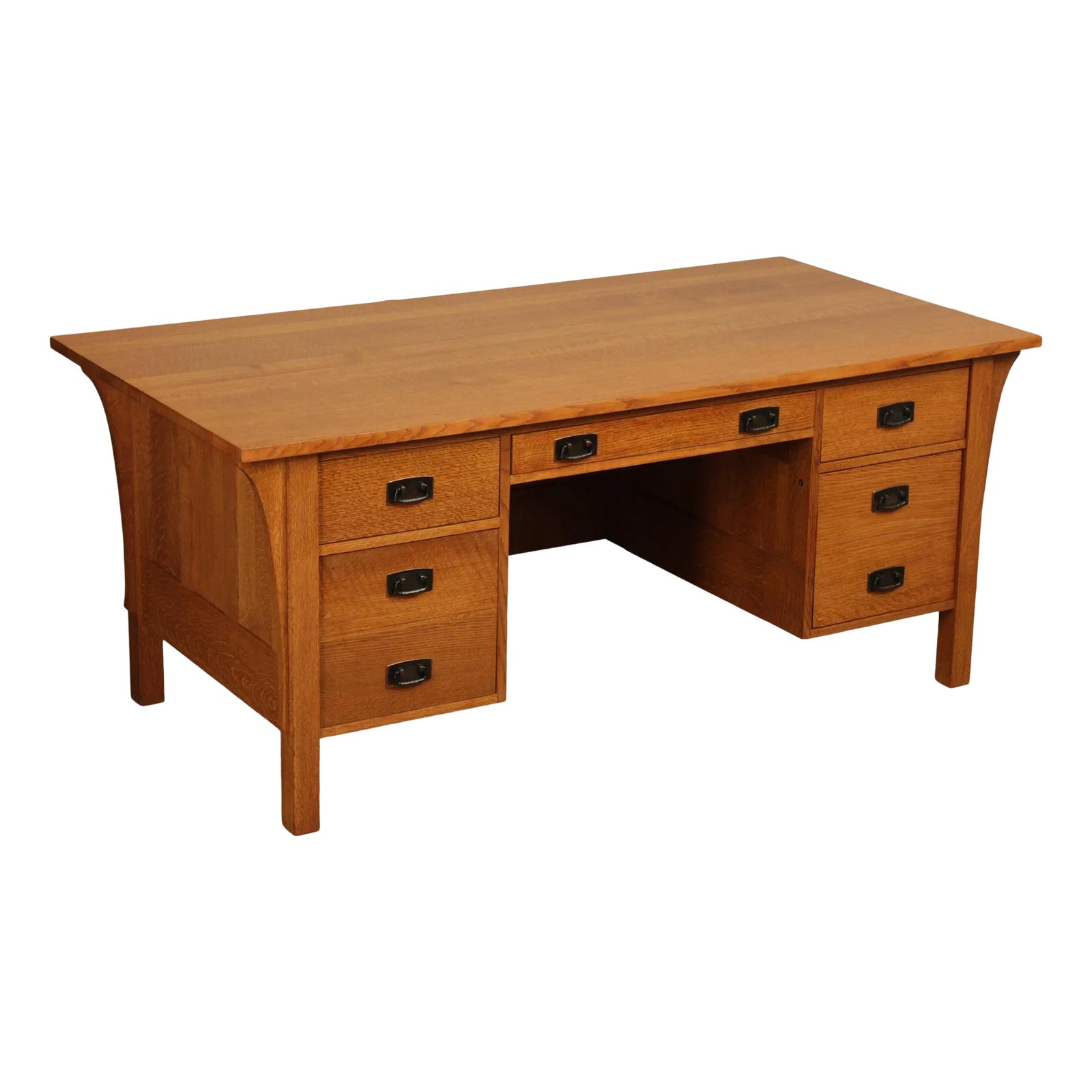 Stickley Mission Collection Oak Executive Desk | Chairish