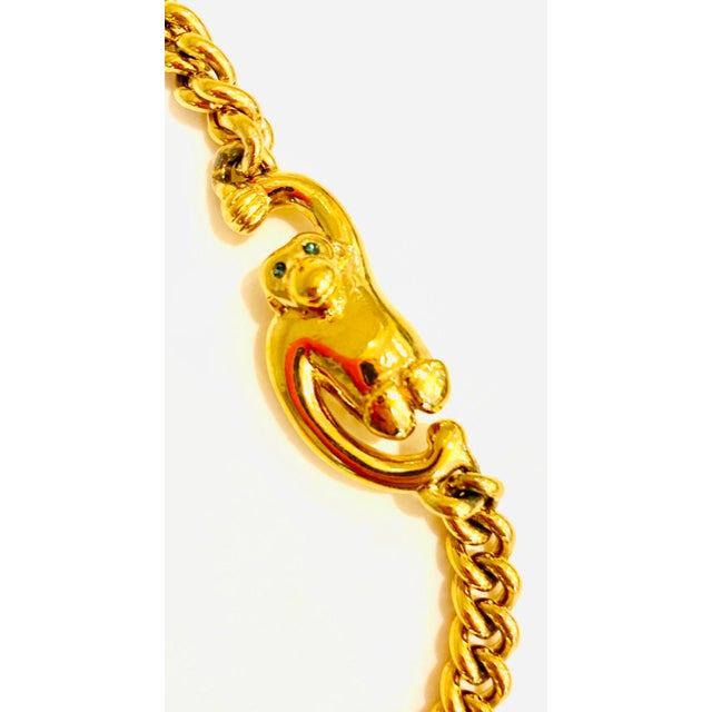 1980s Good Luck Hanging Monkeys Gold Plate Chain Link Necklace | Chairish
