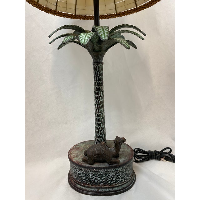 Vintage 1980s Brass Table Lamp With Shade | Chairish