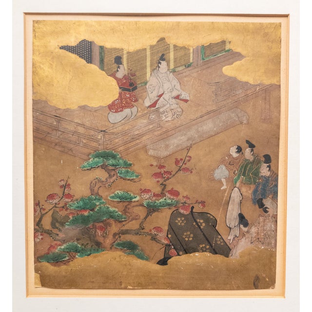 19th Century Japanese Late Edo Period Watercolor Painting With Figures ...