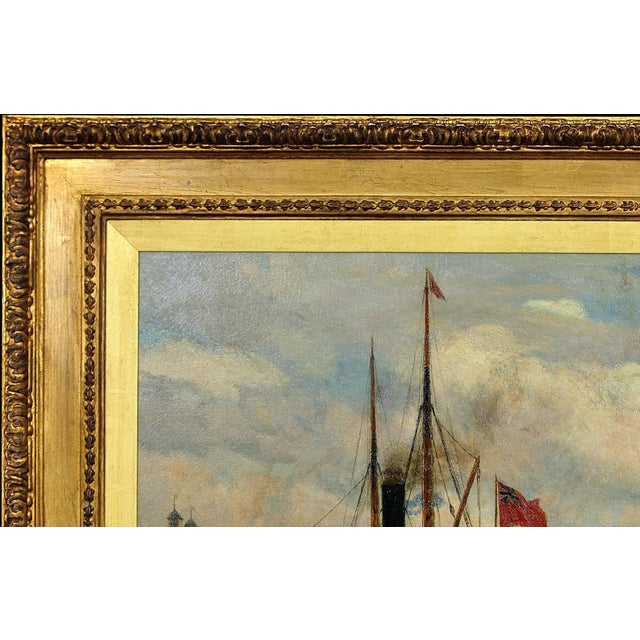 Late 19th Century "River Thames, the Upper Pool, London" Oil Painting ...