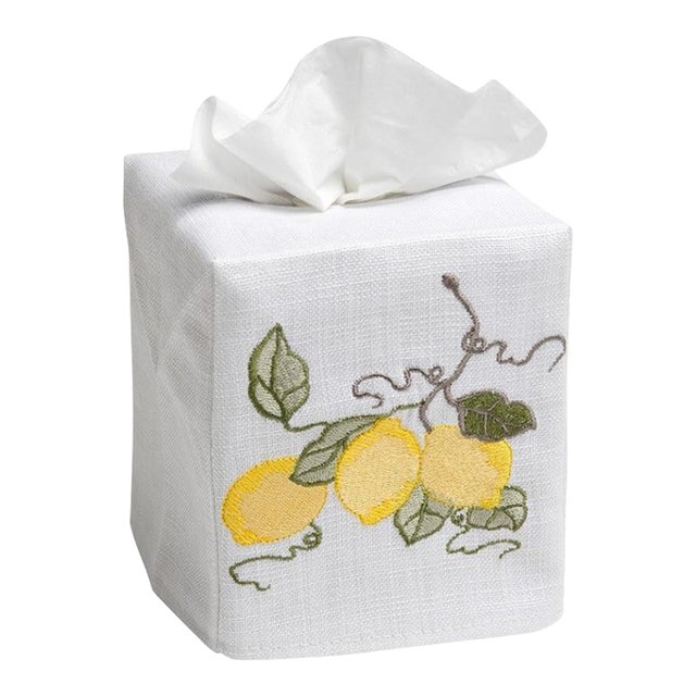 Lemon Branch Tissue Box Cover | Chairish