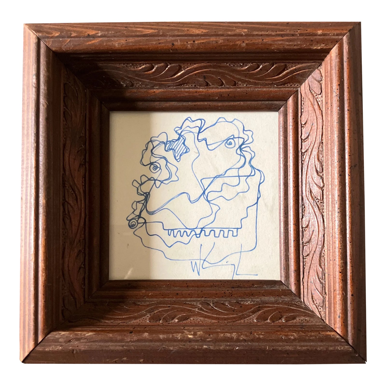 Contemporary Original Wayne Cunningham Abstract Pen and Ink Drawing ...