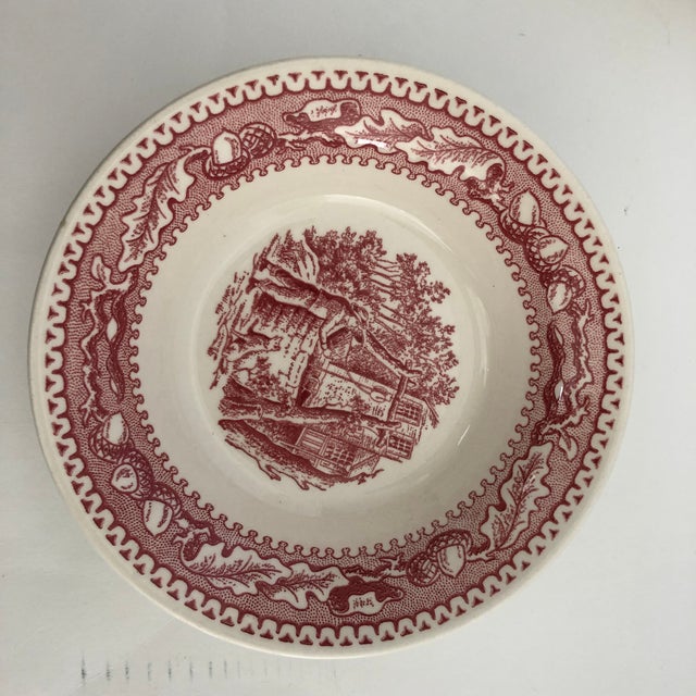 Vintage Memory Lane Ironstone Red & Pink Berry Bowls S/7 | Chairish