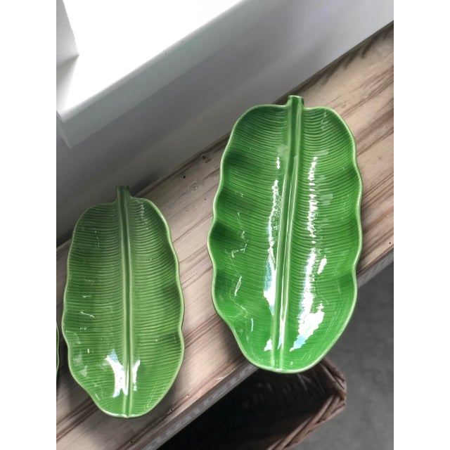 Vintage Set of Banana Leaf Platters-5 Pieces | Chairish