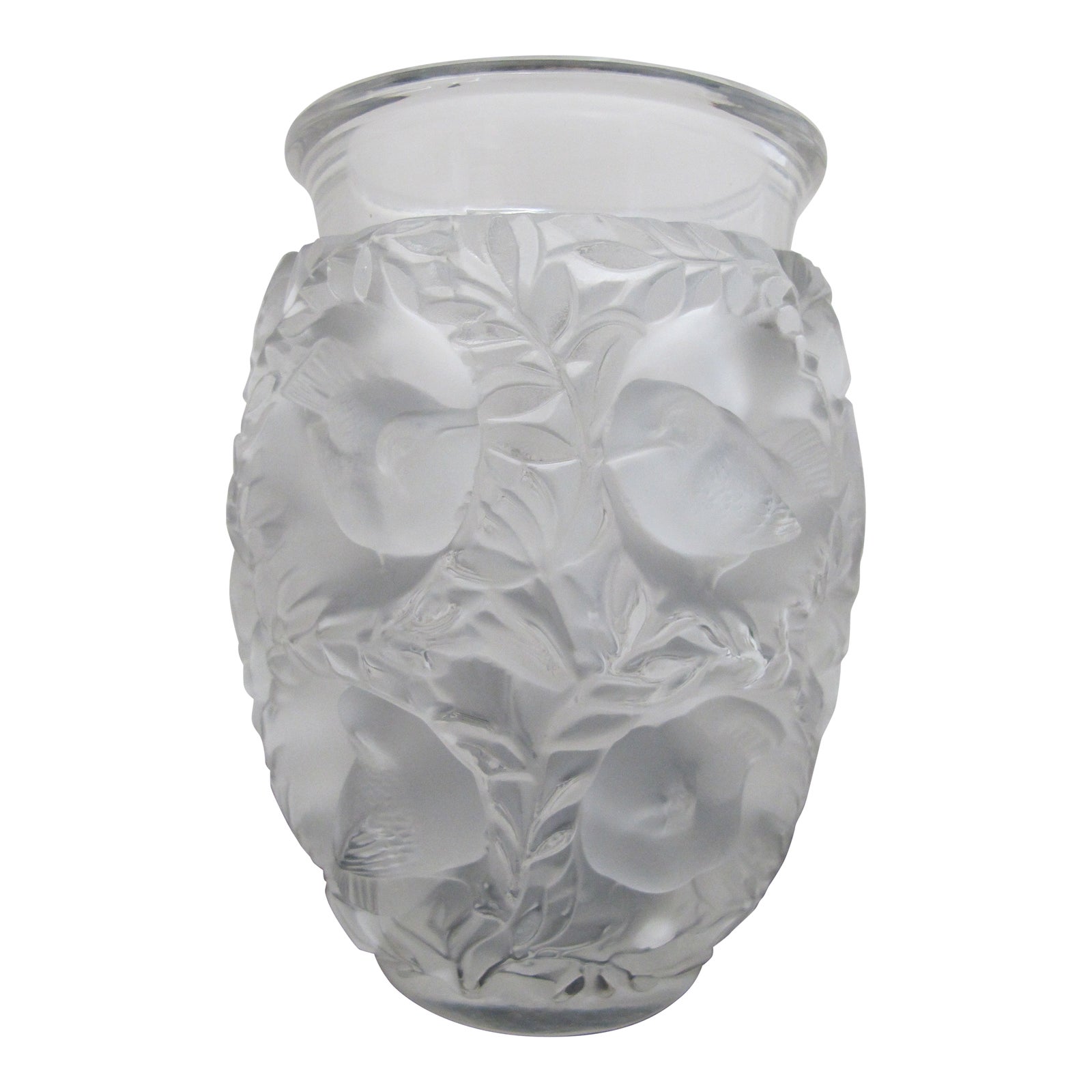 Lalique France Frosted Crystal Bagatelle Sparrow Bird Leaves Art 6 3/4 ...