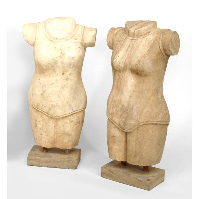 Art Deco Marble Torso Statue | Chairish