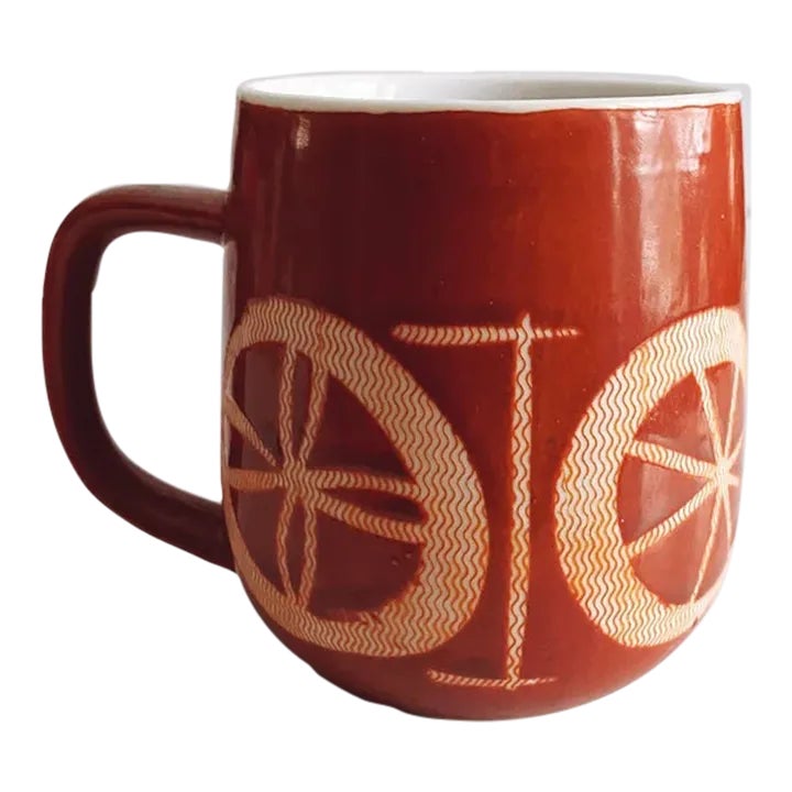 Vintage 1960s Mod Ceramic Burnt Orange Coffee Mug | Chairish