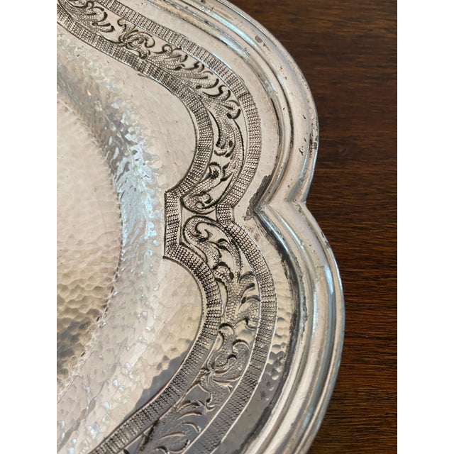 Antique Silver Monogrammed Platter Tray | Chairish