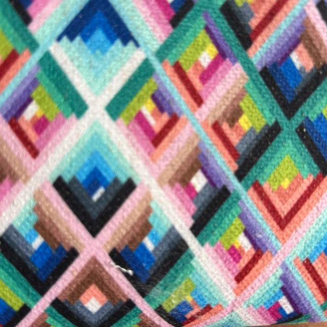 Contemporary 17 X 17 Colorful Diamond Flame Stitch Pillow Cover ...