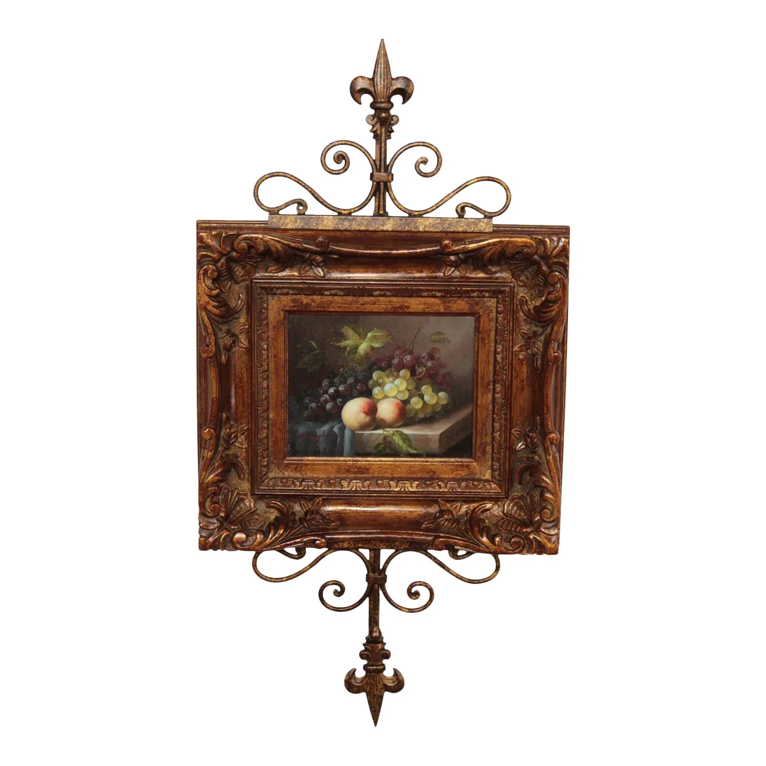 Custom Framed Oil on Canvas Still Life, Signed | Chairish