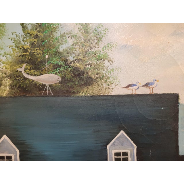 Folk Art Primitive Style Painting of a House With an Open Garage by ...