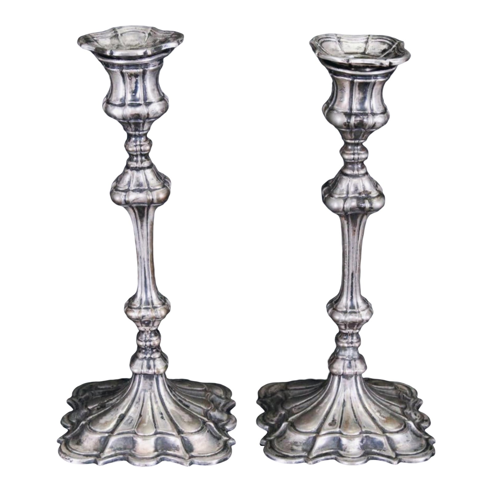 Late 19th/Early 20th Century Candle Holders - A Pair | Chairish