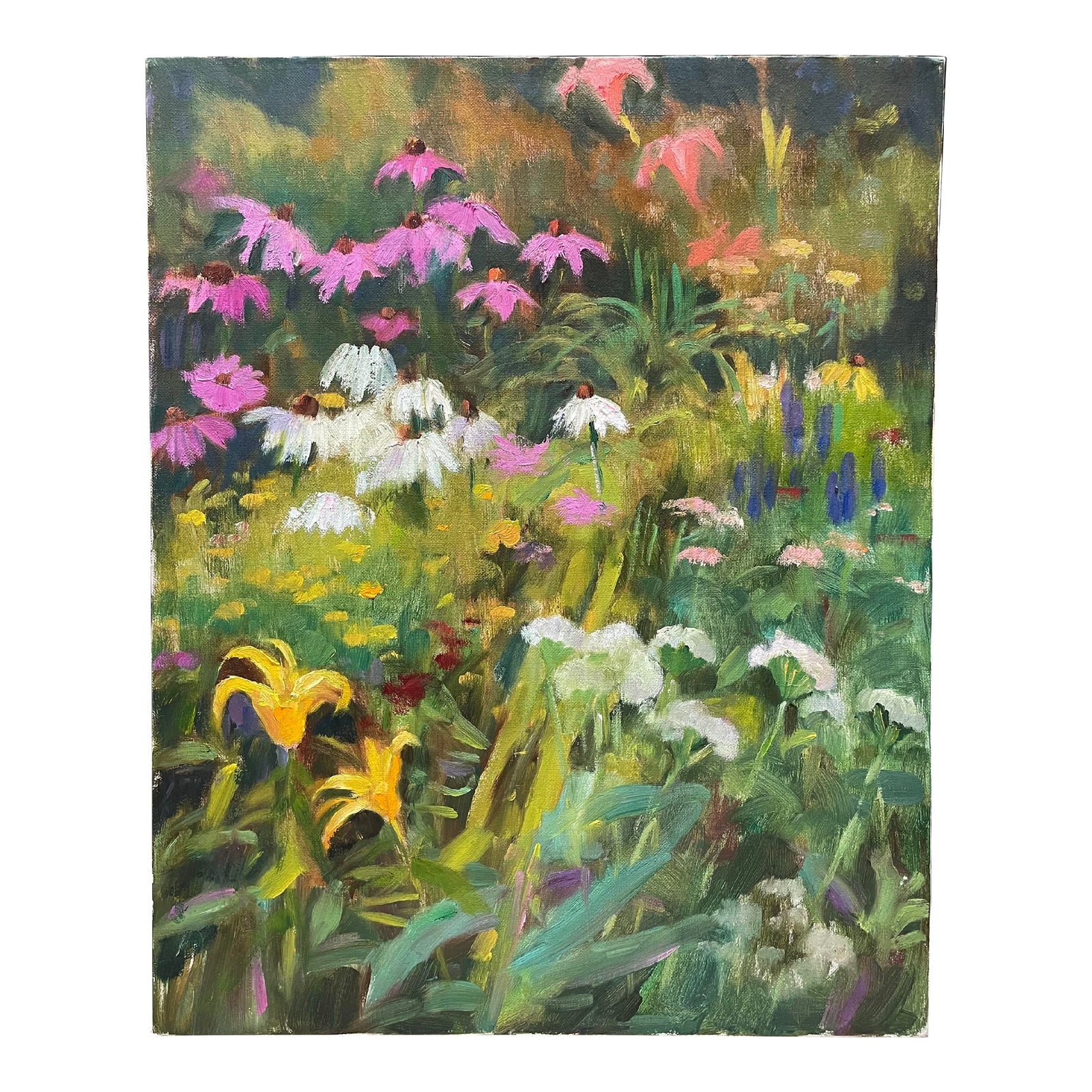 Original Impressionist Style Acrylic Flower Garden Painting - Unframed ...
