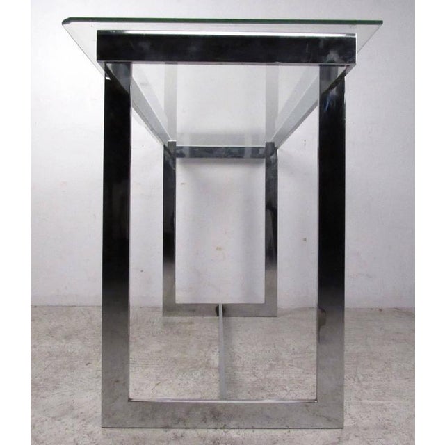 Vintage Modern Chrome and Glass Console Table | Chairish