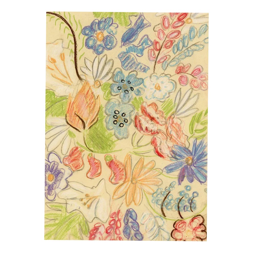 Jean Mary Ogilvie, Vintage Flower Bloom Pattern Design, 1930s, Pastel ...