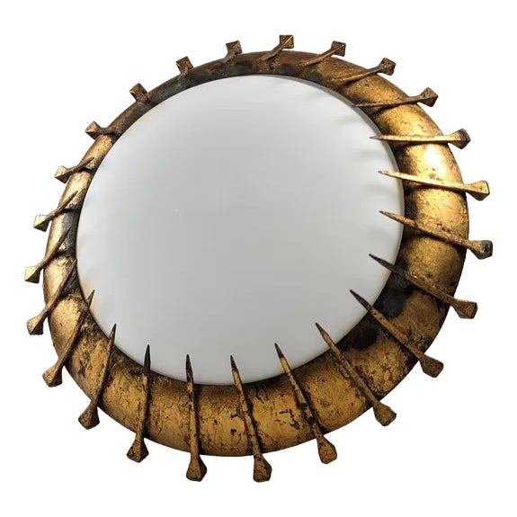 Sol Lamp with Gold and Opaline, 1940s | Chairish