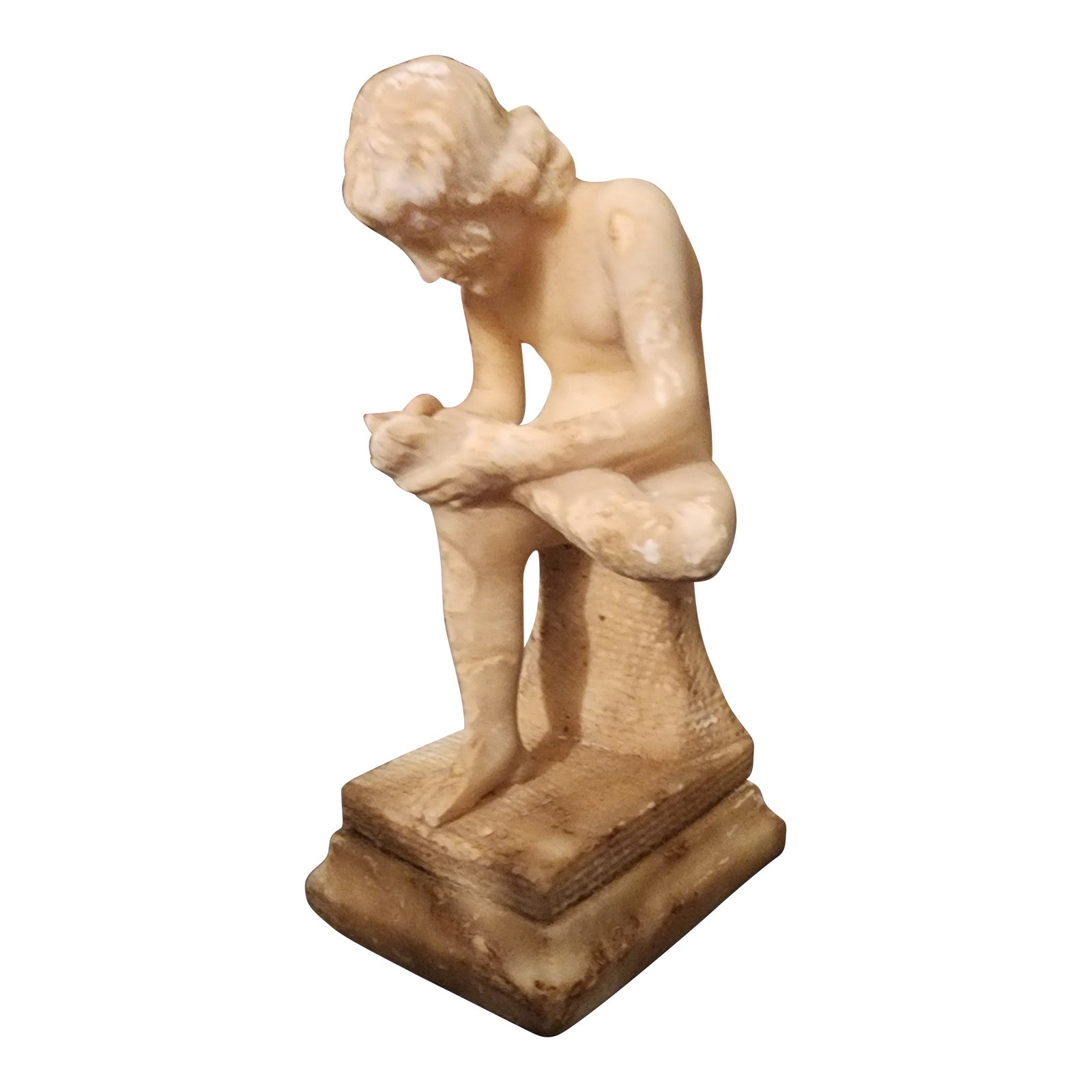 19th Century Alabaster Sculpture of Spinaro Boy With Splinter | Chairish