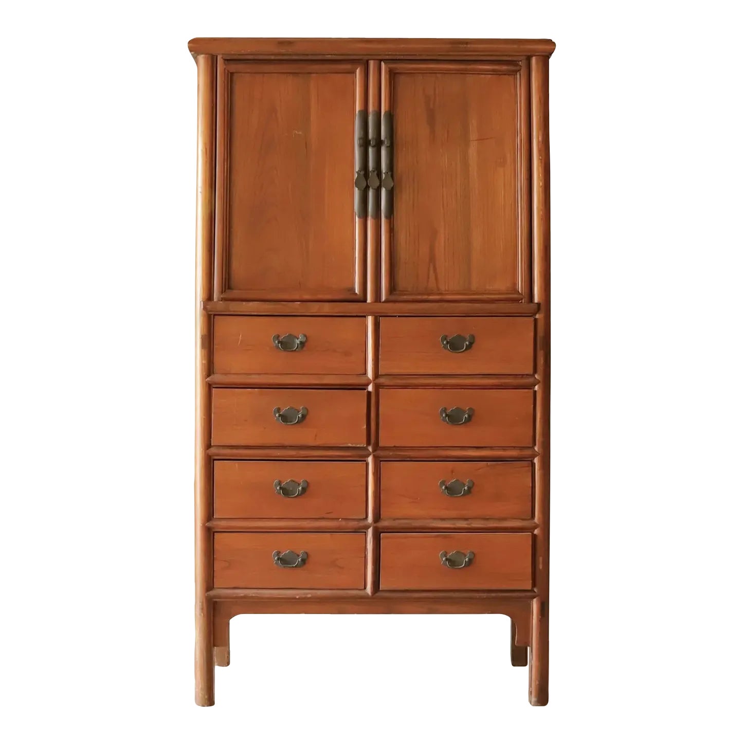 Late 19th Century Light Brown Chinese Style Wardrobe | Chairish