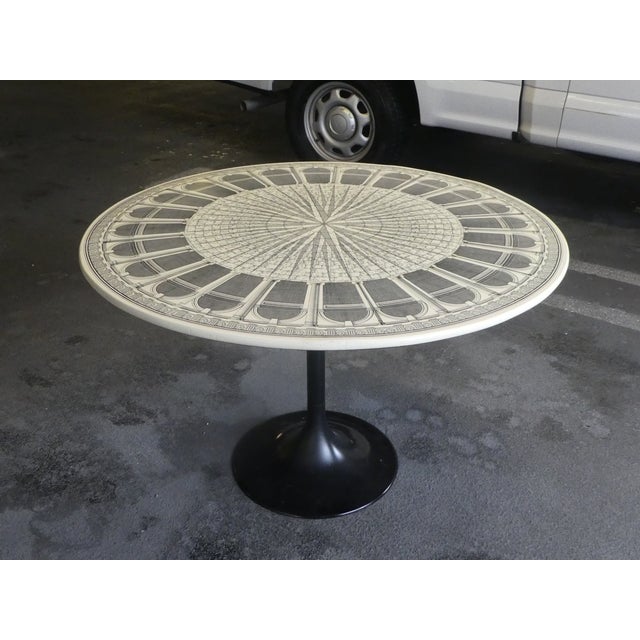 Neoclassical Fornasetti Black and White Coliseum Dining Table | Chairish