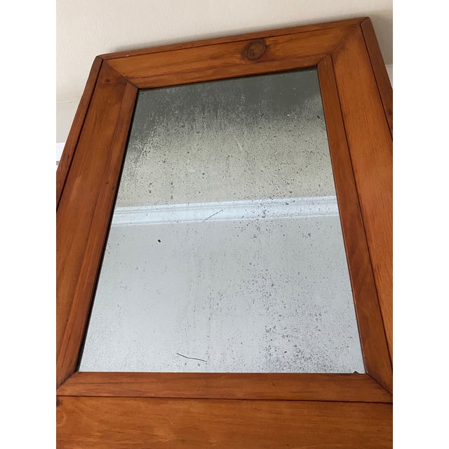 Antique 19th Century American Cherrywood Wall Mirror With Original ...