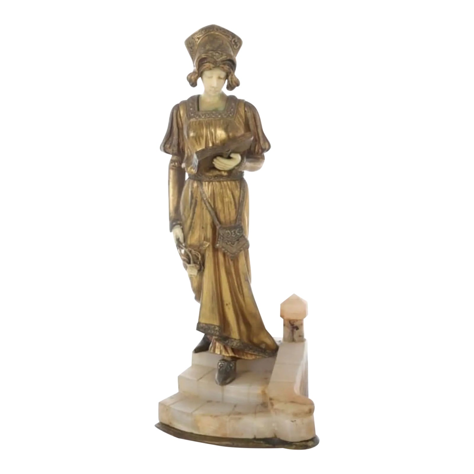 Early 20th Century Dominique Alonzo Bronze Figure Sculpture | Chairish
