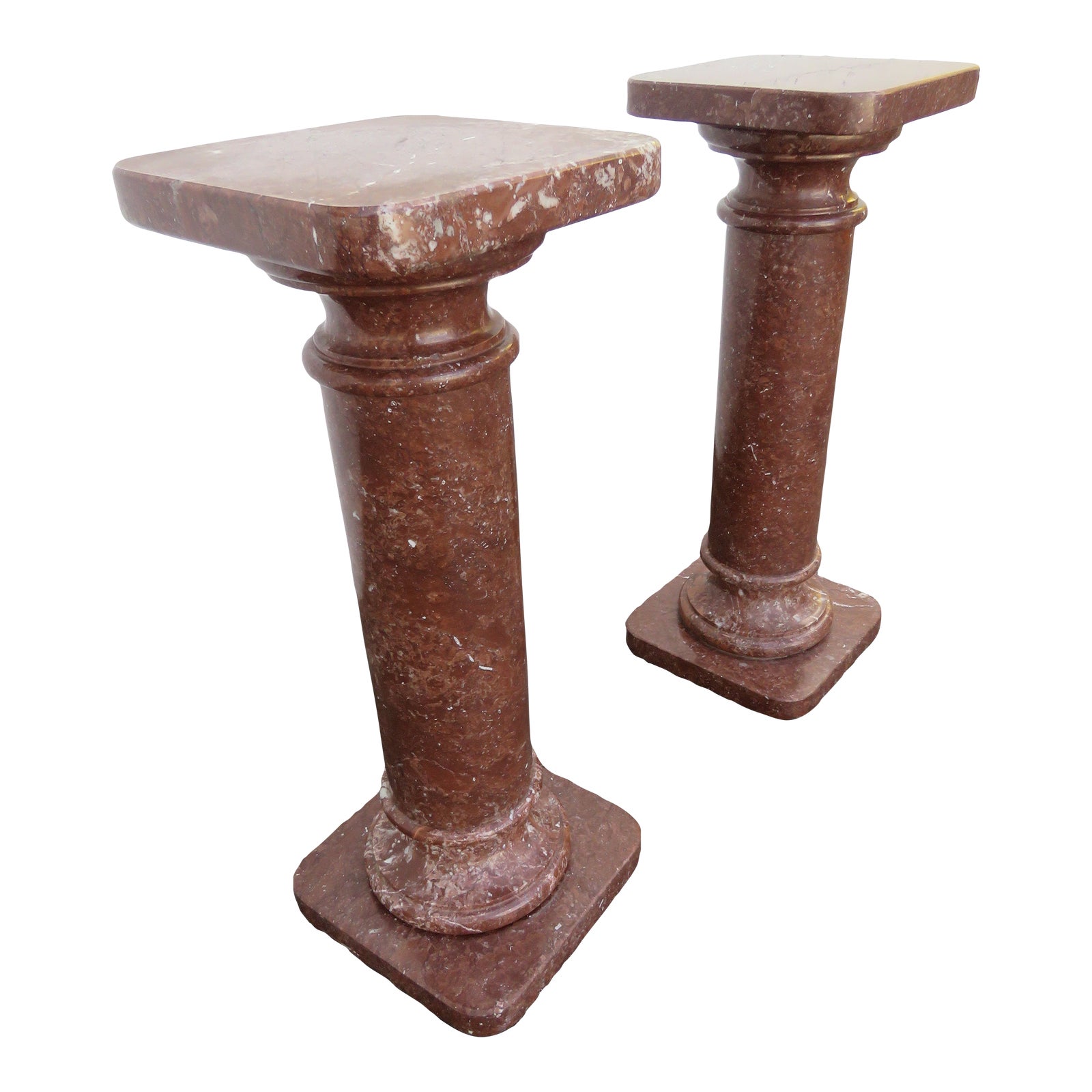 Marble Flower Plant Statue Stands Tables a Pair | Chairish