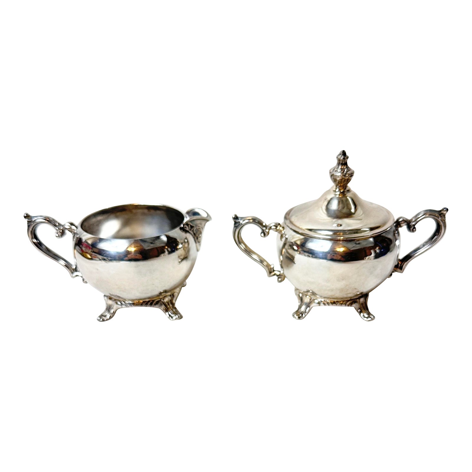 Vintage International Silver Silverplate Sugar and Creamer Set-a Pair ...