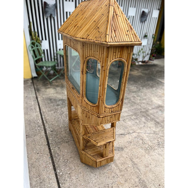 1980s Vintage Split Bamboo Tiki Fish Tank or Terrarium | Chairish