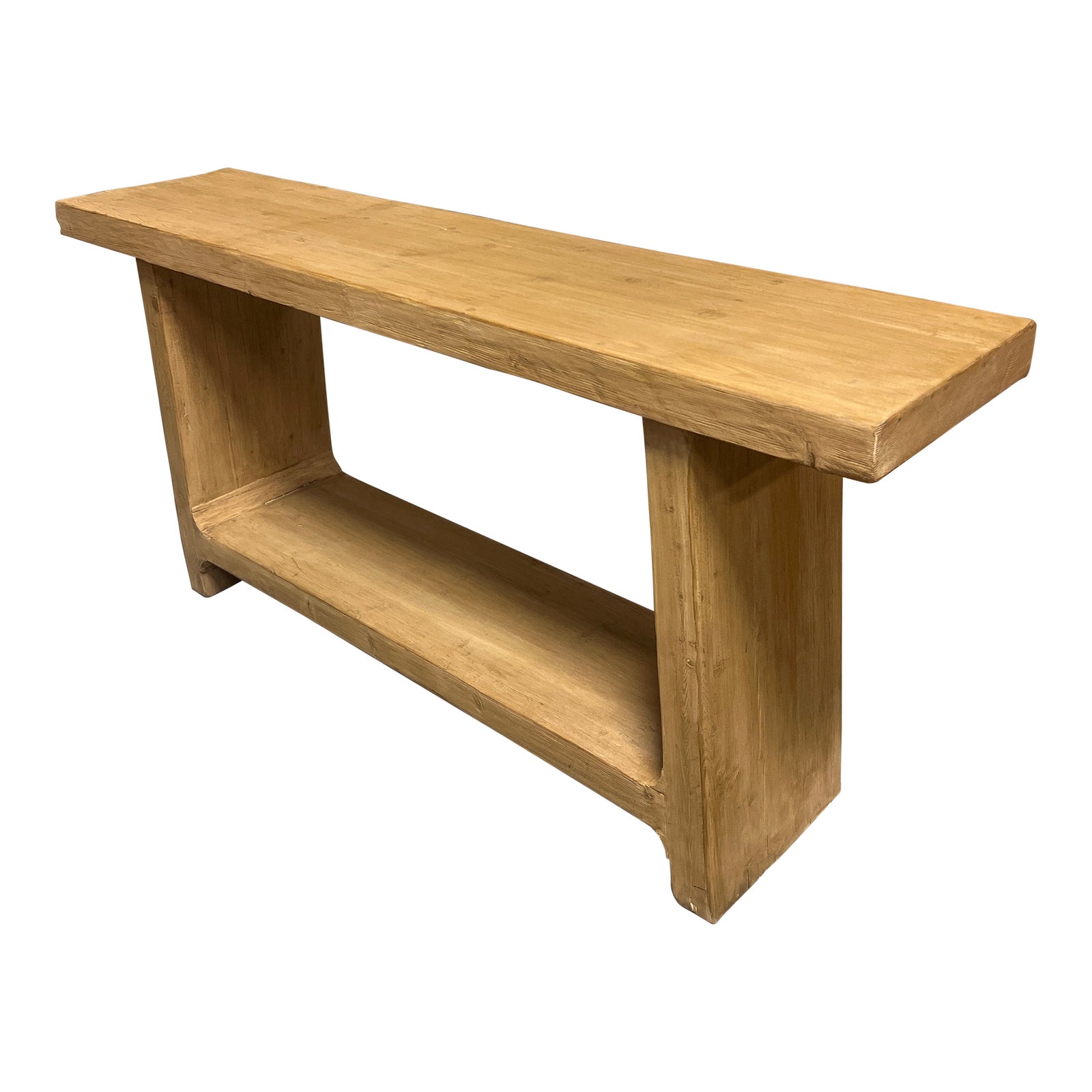 Reclaimed Wood Console Table With Shelf | Chairish