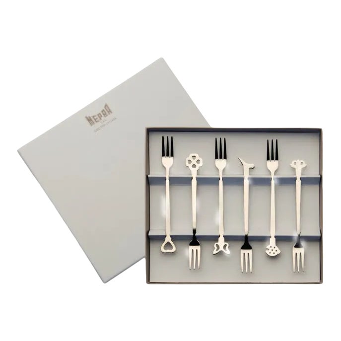 Mepra Evento 6-Piece Mini Forks Set in Gift Box | Chairish