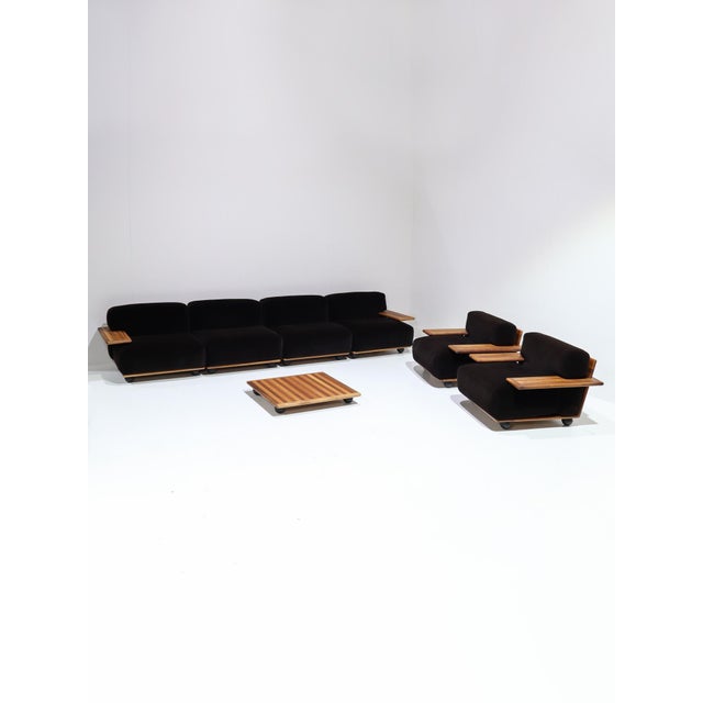 Pianura Modular Seating Group in Brown Mohair by Mario Bellini for ...