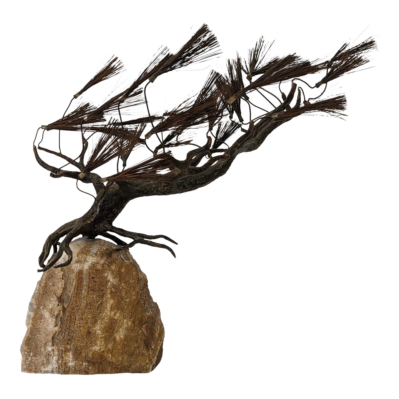 Vintage Curtis Jere "Lone Cypress" Brutalist Tree Sculpture | Chairish