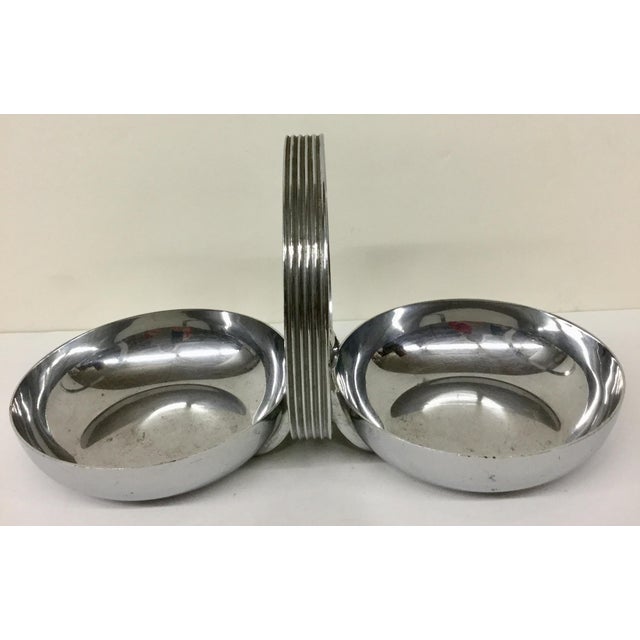 Art Deco Stainless Ashtray With Glass Inserts | Chairish