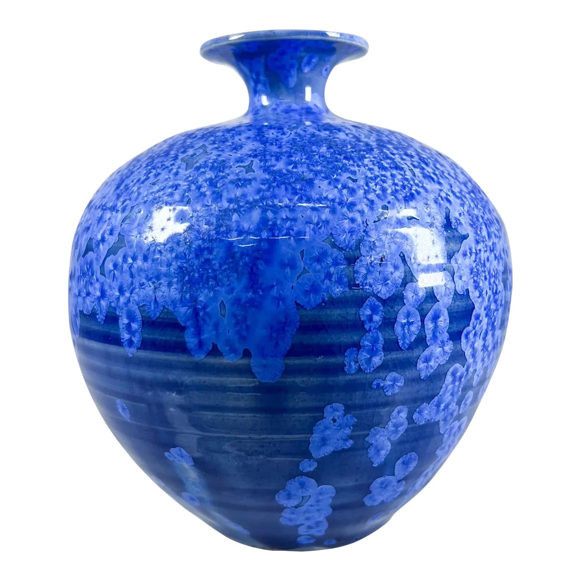 1960s Midcentury Modern Studio Pottery Small Cobalt Blue Vase | Chairish