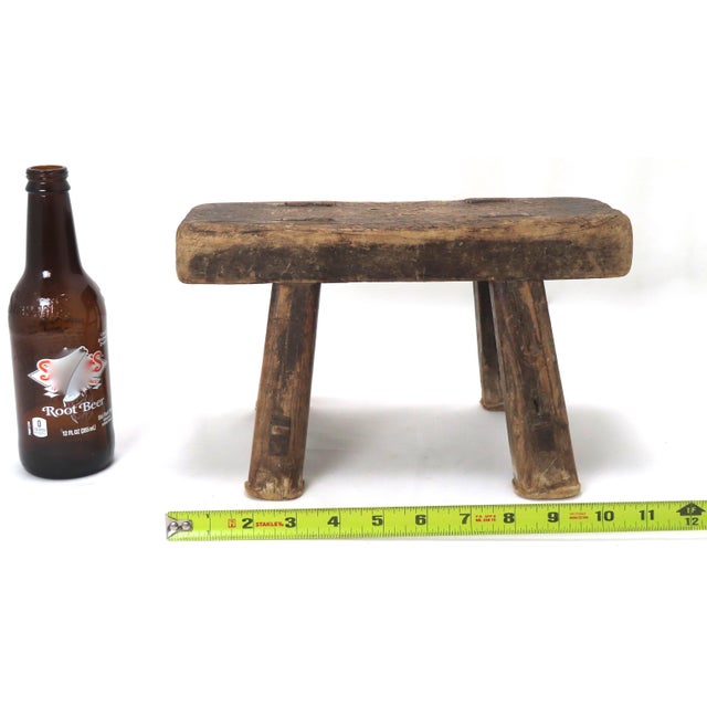 Small Antique American Hand Made Rustic Country Primitive Wood Milking ...