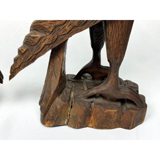 Pair of Carved Wood Falcons | Chairish