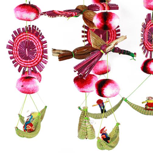 Bohemian Pink Hanging Mobile | Chairish