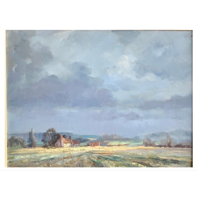 1990s English Landscape Painting With Farmhouse, Framed | Chairish