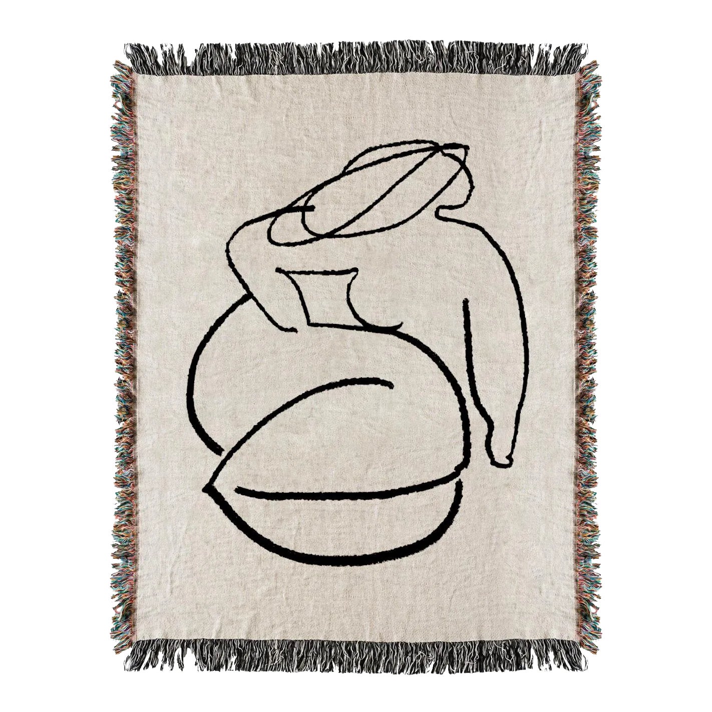 Woven Woman Drawing Throw Blanket | Chairish