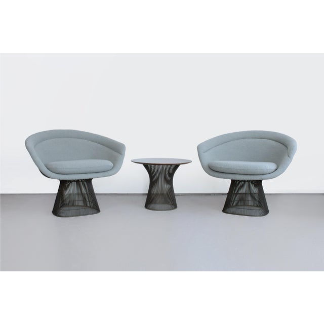 Set of Early Bronze Warren Partner Chairs and Side Table for Knoll ...