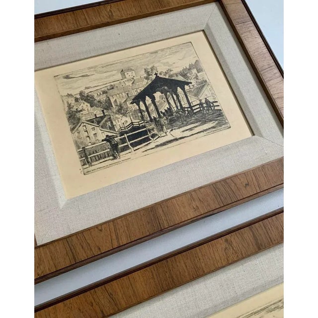 1930s Chrix Dahl Norwegian Etchings, Framed - a Pair | Chairish