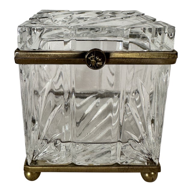 Vintage Molded Glass Casket Box | Chairish